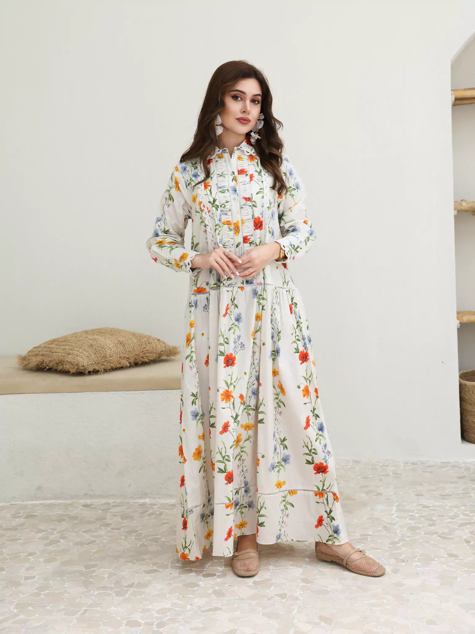 Floret Lace Long Dress