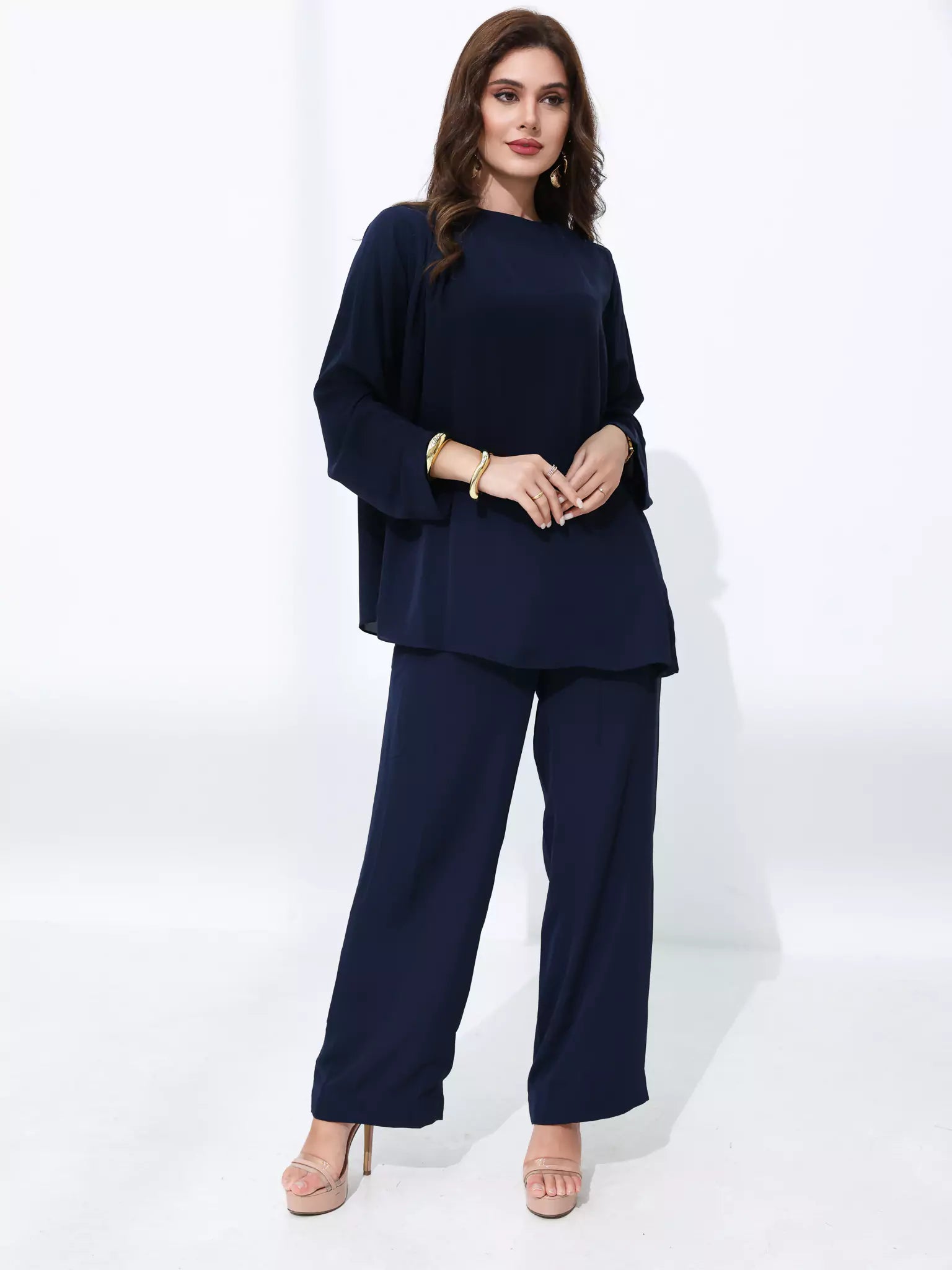 Alden Blue Pleated Co Ord Set
