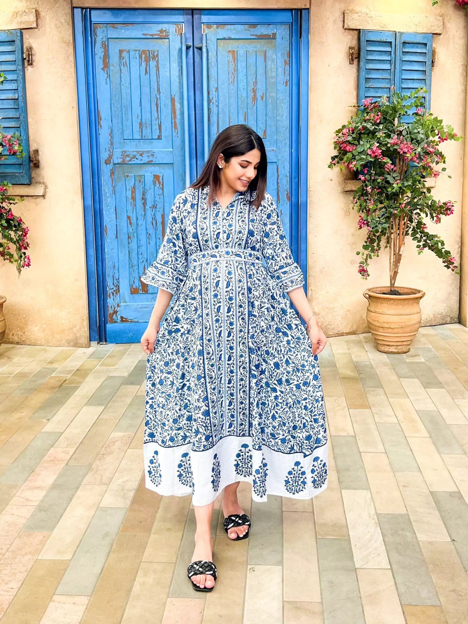 Afina Blue Floral Dress